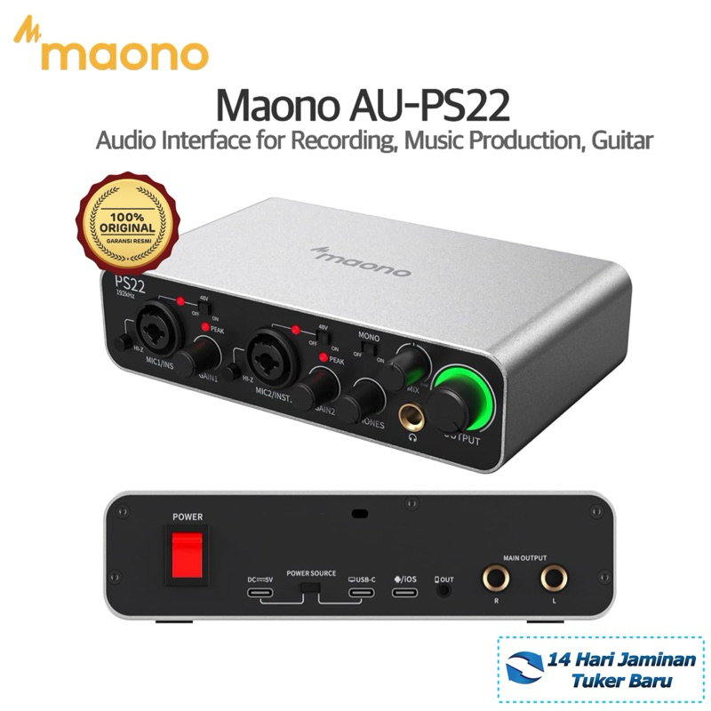 Jual Maono AM-PS22 Audio Interface for Recording, Music Production ...