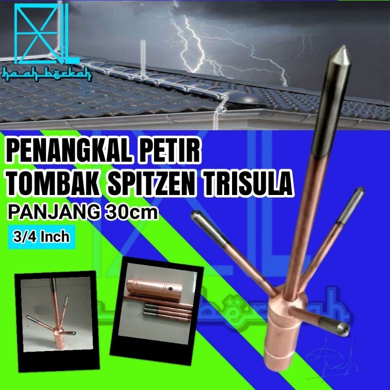 Jual Penangkal Anti Petir Trisula Untuk Rumah Tombak spitzen Trisula 3/ ...