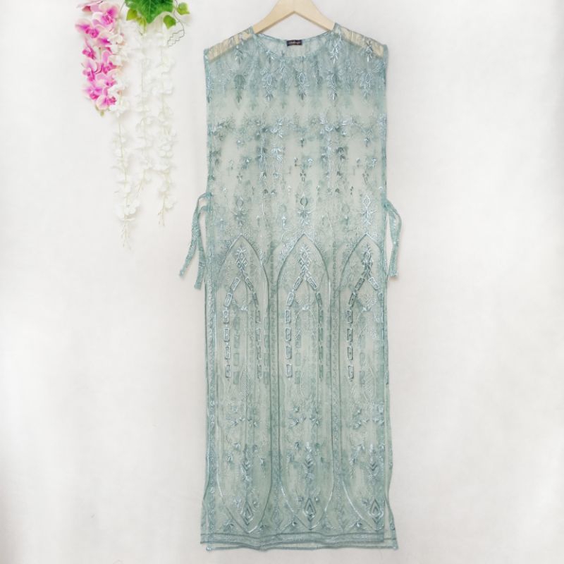 Jual Outer Rompi Tile / Brokat Premium Outer Long Vest Etnik | Shopee ...