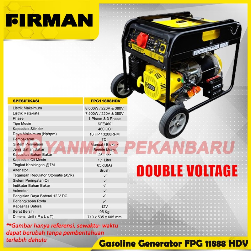 Jual Genset FIRMAN 8000WATT FPG 11888HD / HDV (1PHASE & 3 PHASE ...