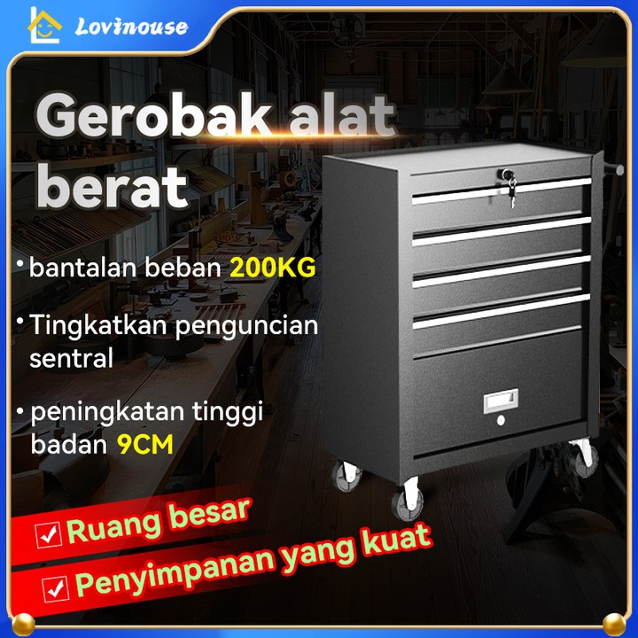 Jual Tool Box Trolley Roller Cabinet 4 Drawer 770 x 615 x 330mm bj ...