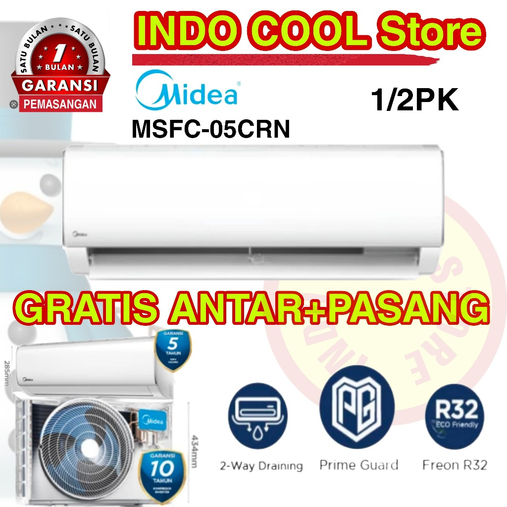Jual Ac Split Midea 1/2 PK MSFC-05CRN2X | Shopee Indonesia