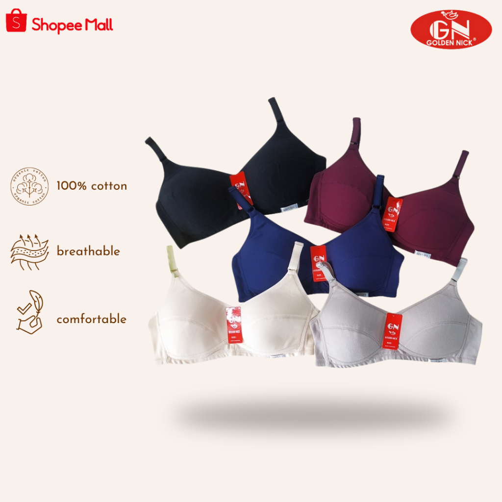 Jual Golden Nick- Bra Bassic Sport BH Polos Bra Polos Tanpa Kawat Busa Tipis BH SK101 | Shopee ...