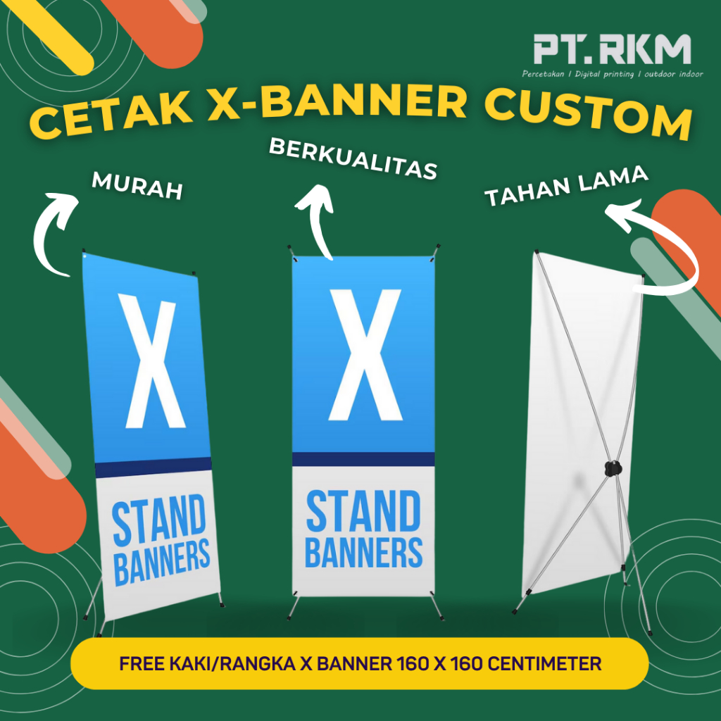 Jual [FREE KAKI] PRINT CETAK X-BANNER 60 X 160 CM BERKUALITAS ANTI AIR ...