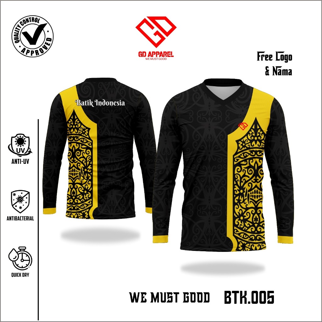 Jual Baju Kaos BatiK Edition Quick Dry Fit FullPrinting | Free Custom ...