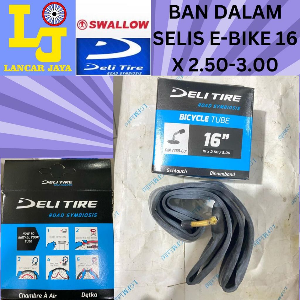 Jual DELI TIRE SWALLOW Ban dalam Sepeda Listrik/E-Bike 16 X 2.50-3.00 | Shopee Indonesia