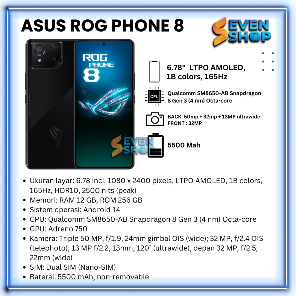 Jual Asus Rog Phone 8 Ram 12 256gb Garansi Resmi Shopee Indonesia