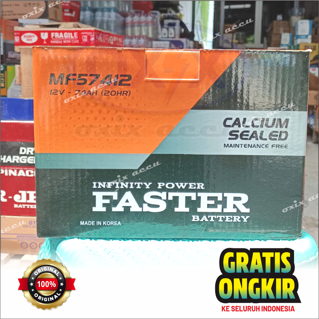Jual Faster MF 57412, 12V 74Ah Aki Mobil Kering 100% Original - Aki ...
