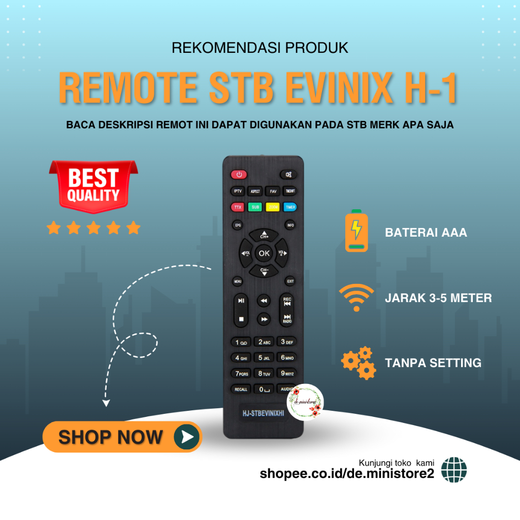 Jual Remot STB Evinix Remote Receiver Set Top Box Evinix H1 Original ...