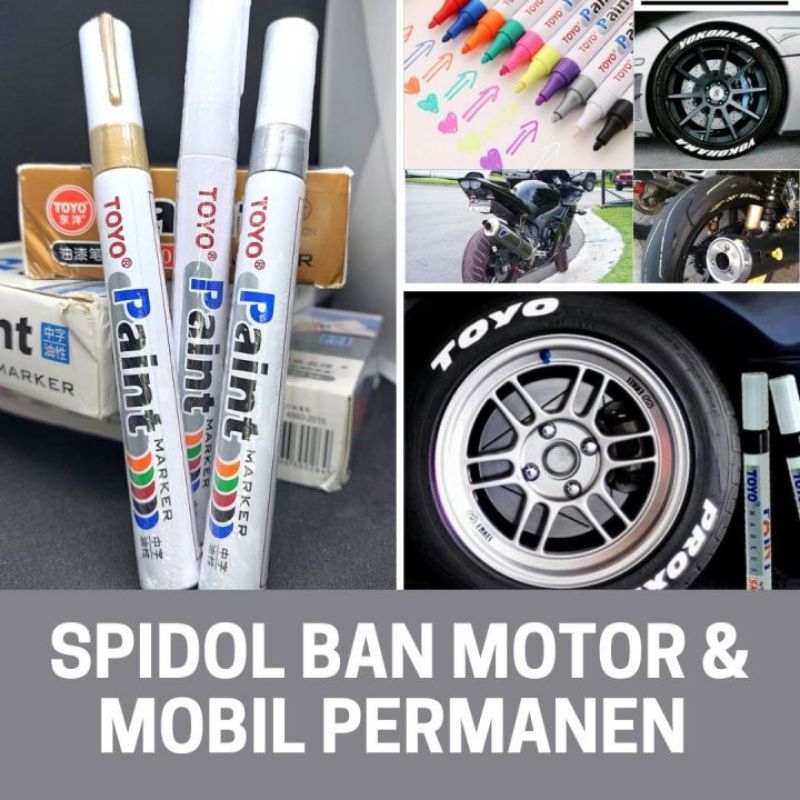 Jual Spidol Ban Motor Mobil TOYO Paint Marker Permanent | Shopee Indonesia