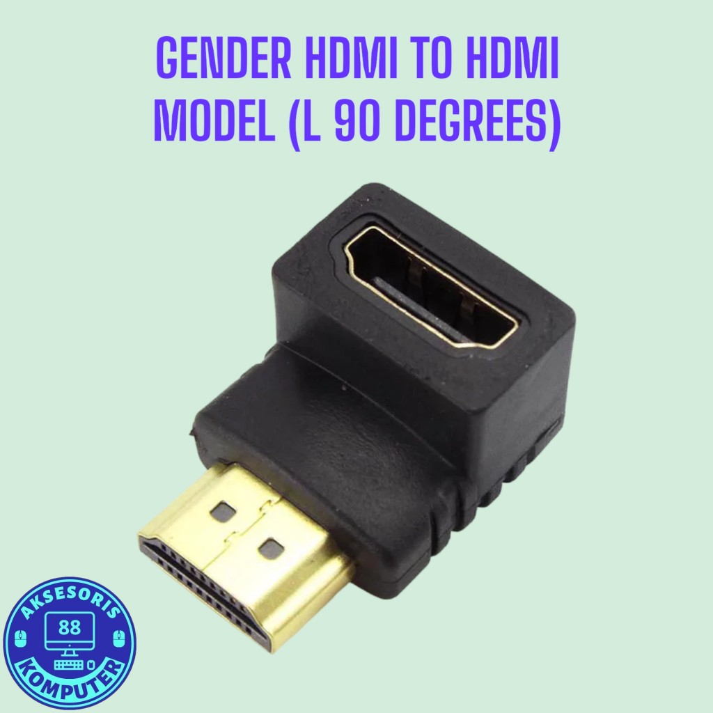Jual GENDER | HDMI MALE TO HDMI FEMALE TIPE L 90 DERAJAT DEGREES ...