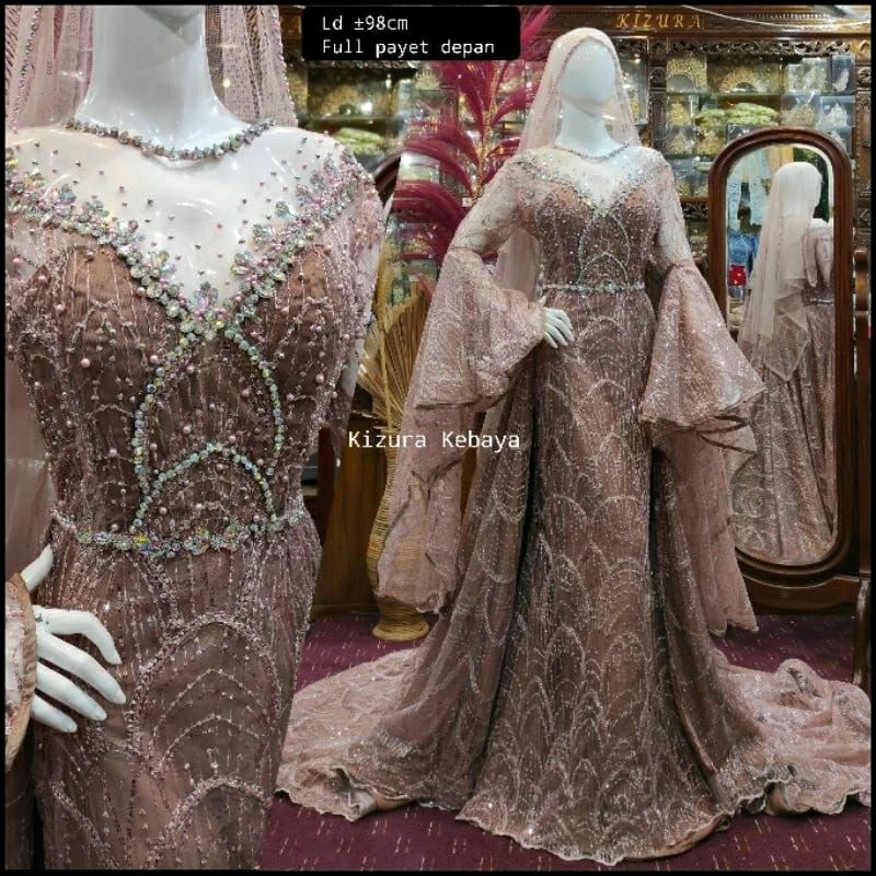 Jual Kebaya Ekor Gaun Slim Dress 2in1 Pengantin / Congsam | Shopee ...