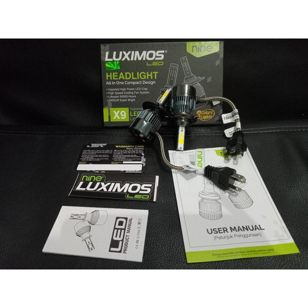 Jual Lampu LED Mobil H4 X9 Luminos / Luximos 9 nine 3 warna (harga ...
