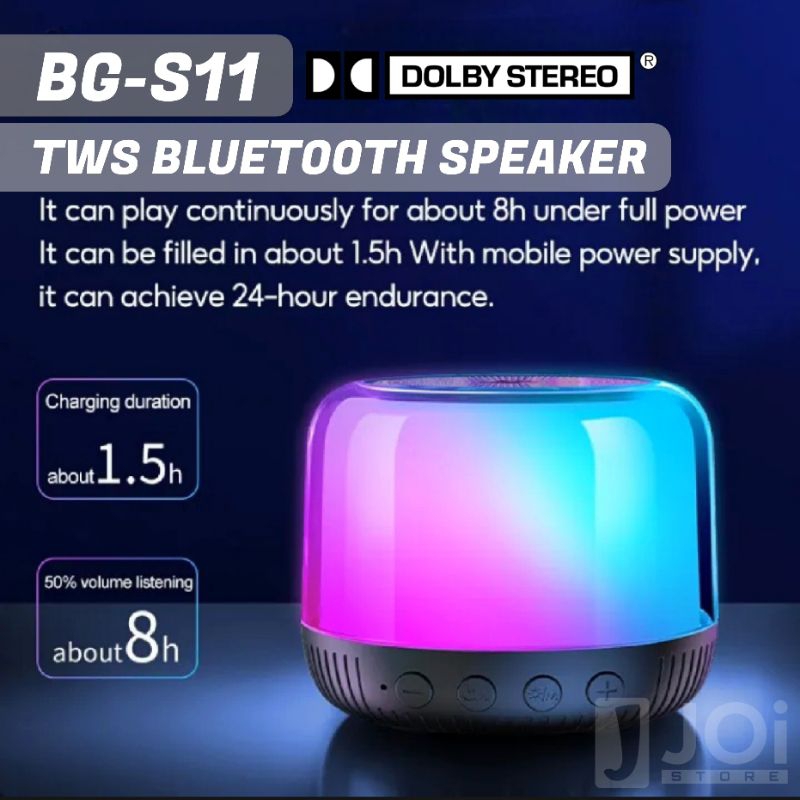 Jual Speaker Bluetooth BG-S11 TWS Hifi Dolby Stereo Sound | Shopee ...