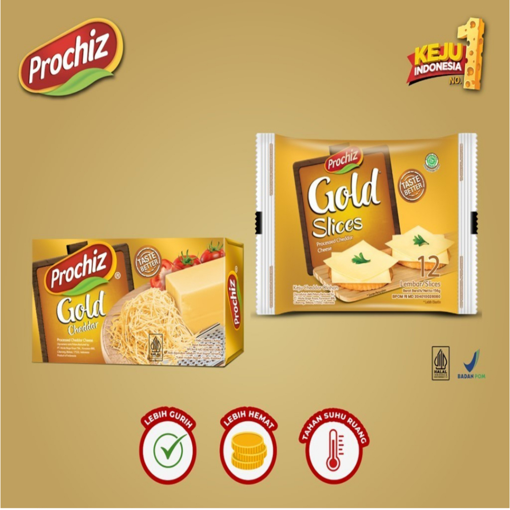 Jual Prochiz Cheddar Gold 160g / Slices 12's | Shopee Indonesia