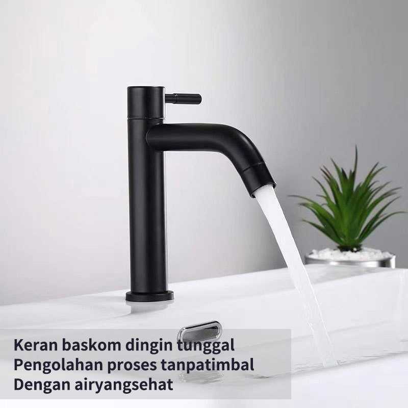 Jual SUS 304 Kran Wastafel stainless Bulat Tangan washtafel basin ...