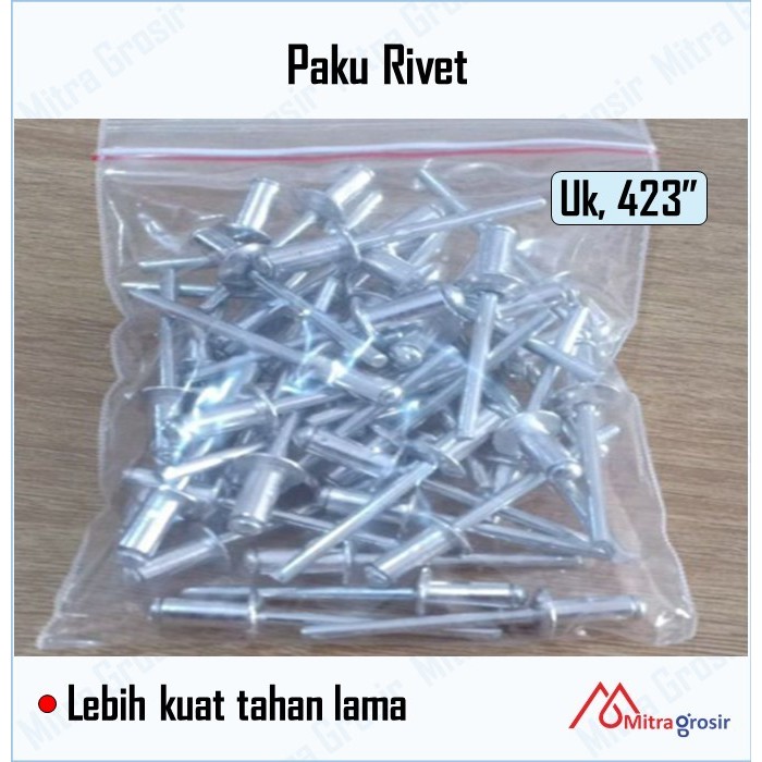 Jual 100 Pcs Paku Rivet / Paku Rivet Holow / Aluminium / Seng / Paku Rivet Ripet Drill Hole ...