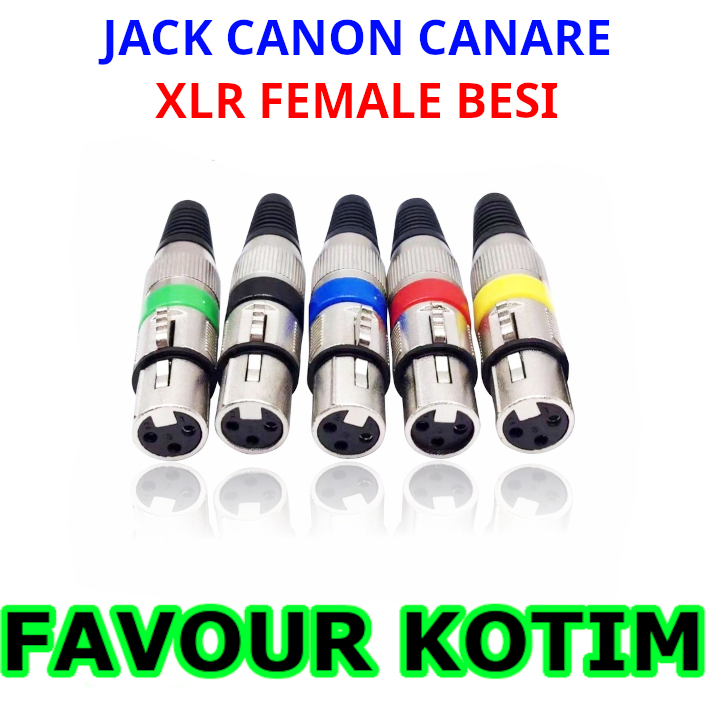 Jual JACK JAK CONNECTOR CANON CANARE FEMALE CEWEK WARNA BESI XLR ...