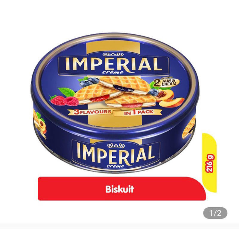 Jual PROMO ‼️ IMPERIAL cream biskuit blueberry and cream 216gr free bubble wrap | Shopee Indonesia