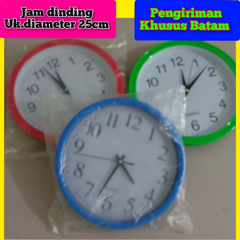 Jual JAM DINDING UKURAN D.25CM WARNA RANDOM(KHUSUS BATAM) | Shopee ...