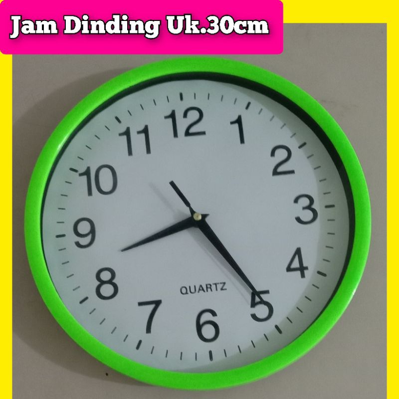 Jual JAM DINDING UK.30CM/JAM DINDING BULAT WARNA RANDOM(KHUSUS BATAM ...