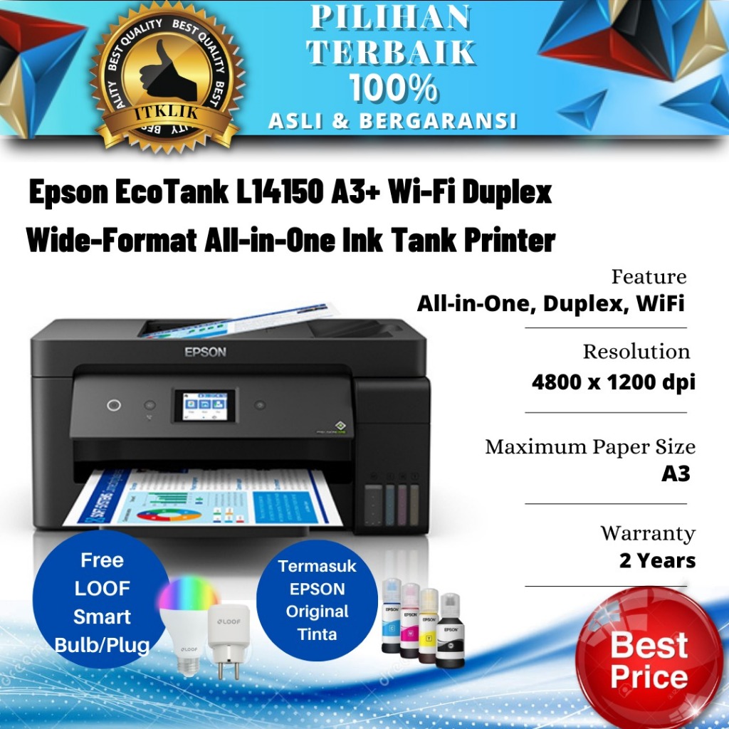 Jual Epson Printer L14150 A3+ WiFi Print Scan Copy Duplex Fax | Shopee ...