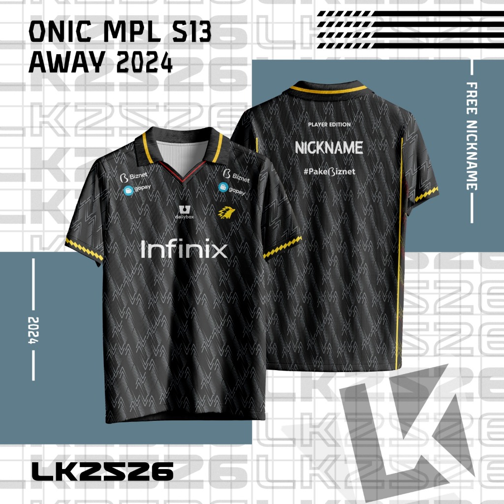 Jual Jersey E-Sport ONIC MPL S13 Away 2024 Hitam | Shopee Indonesia