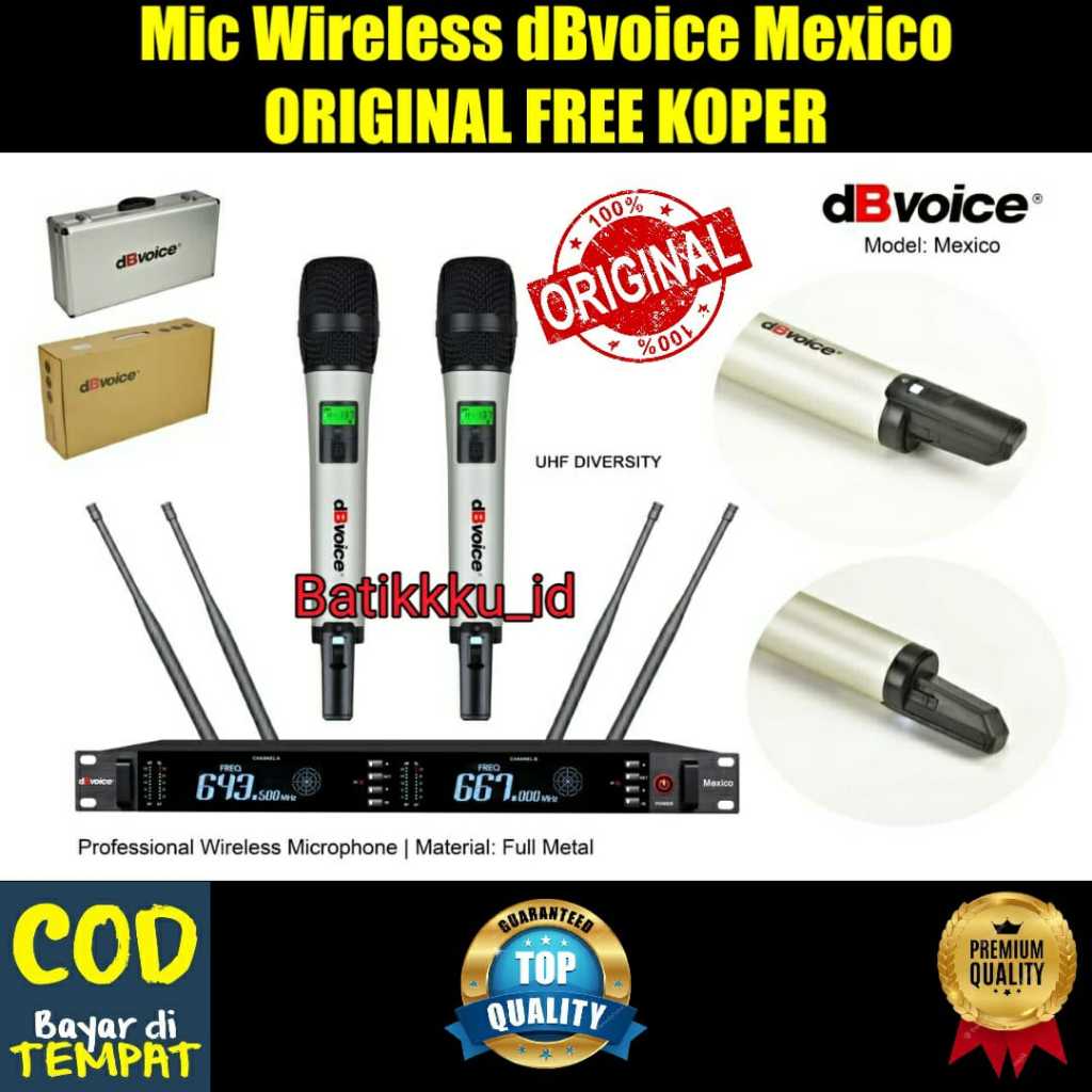 Jual Mic Wireless dBvoice Mexico Original Free Koper UHF True Diversity ...