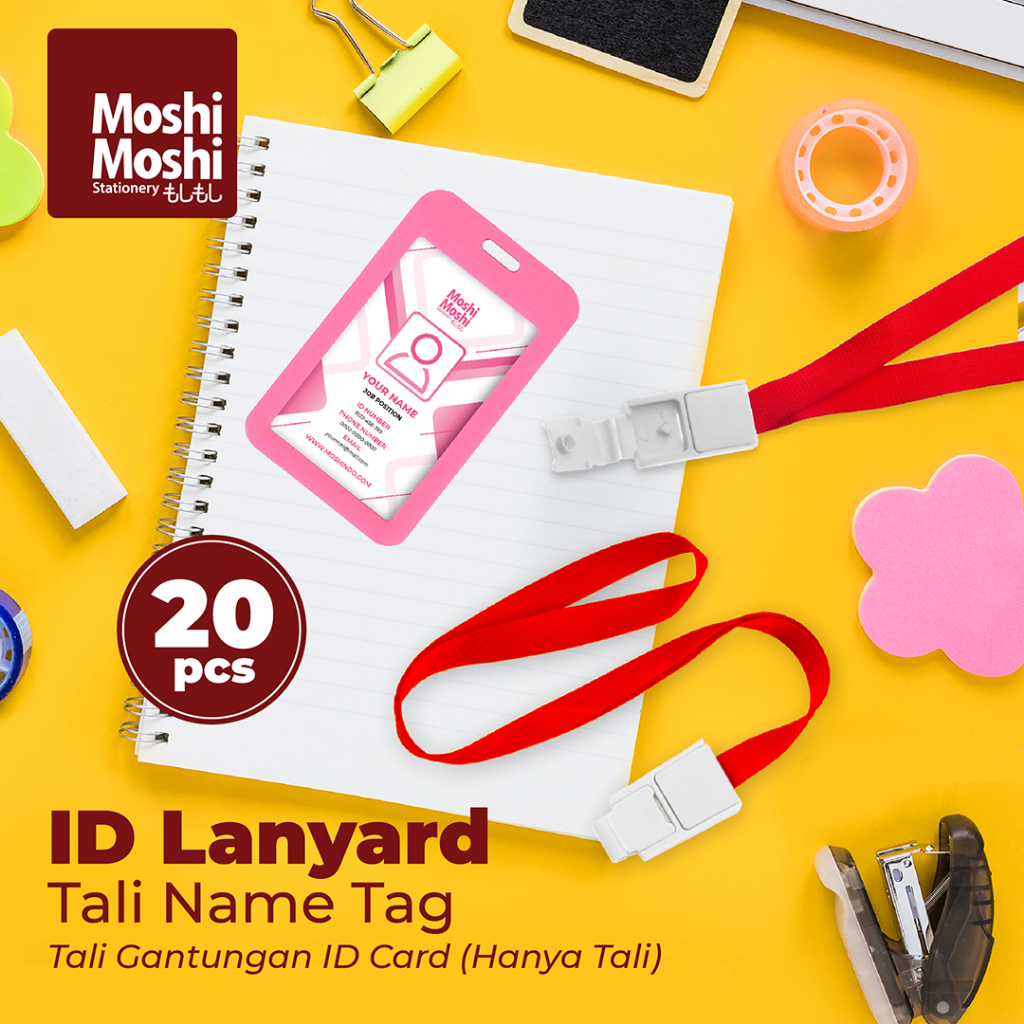 Jual 20 PCS ID Lanyard Moshi Tali Klip Gantungan Name Tag Kartu Akses ...