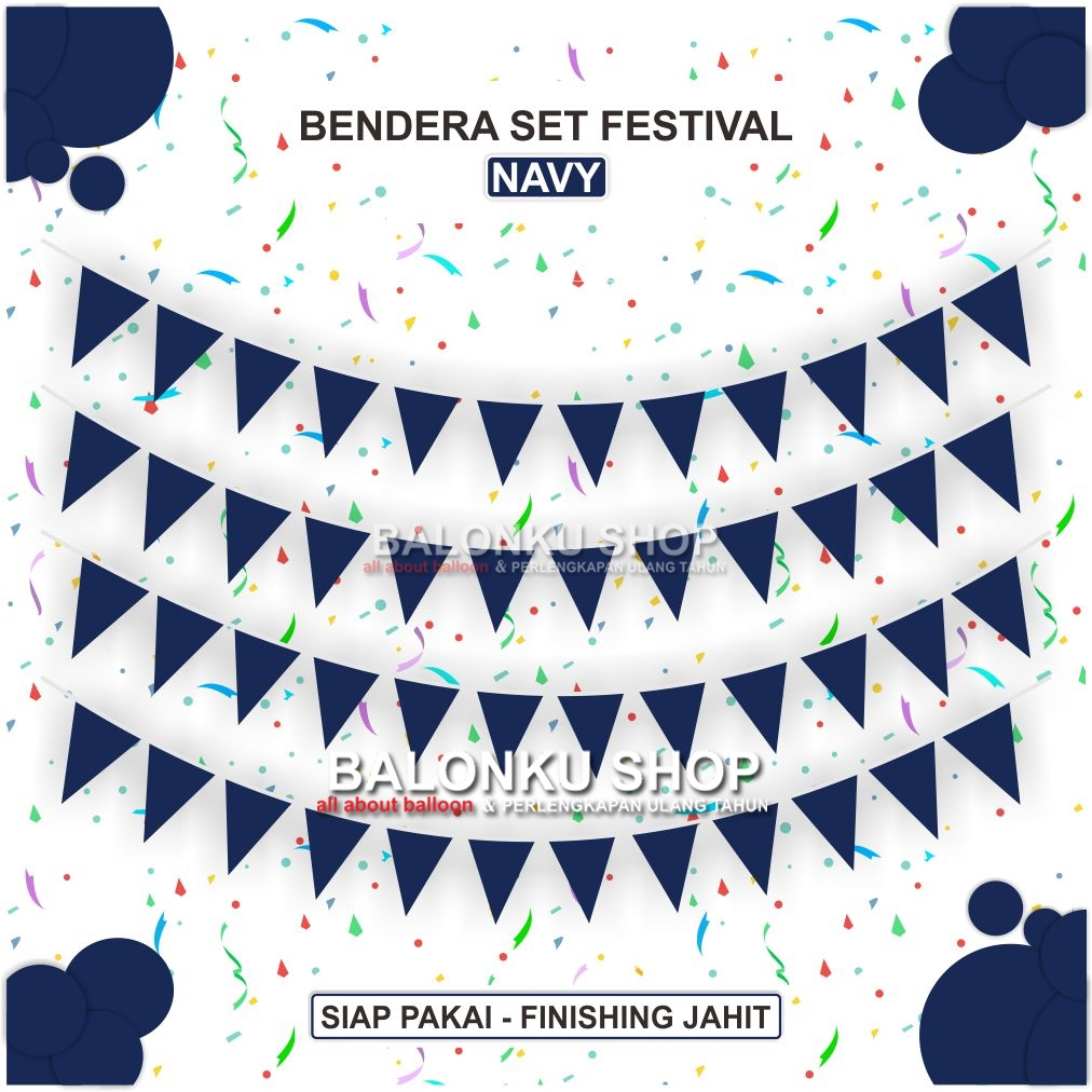 Jual Bendera Segitiga Festival Navy | Shopee Indonesia