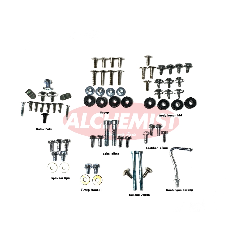 Jual Baut Fizr Full Set / Baud Yamaha F1zr Full Body / COD Baut Yamaha ...