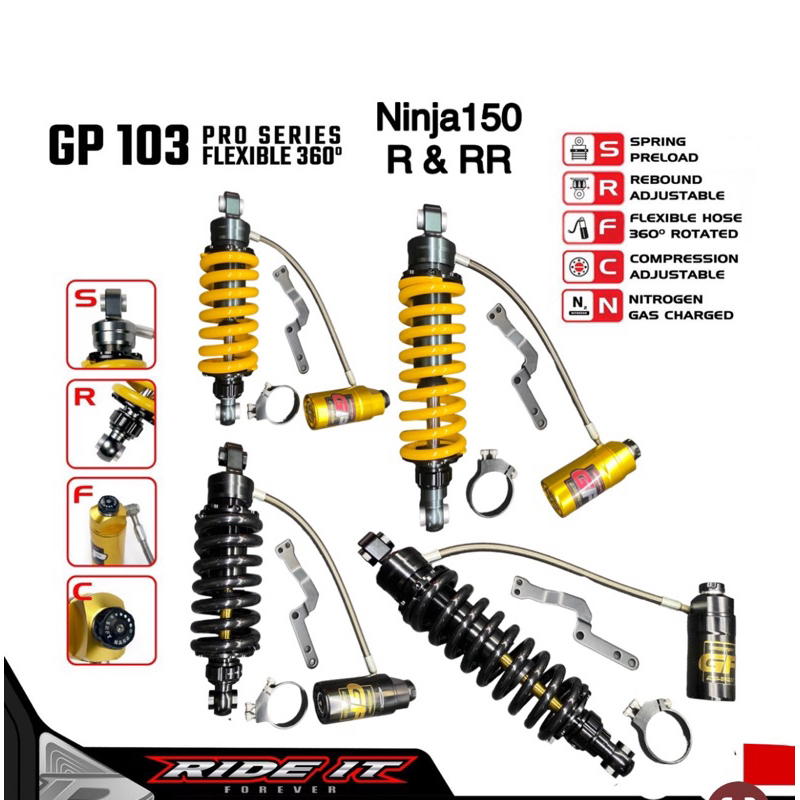 Jual Shock Ride It GP 103 Pro Series Ninja150 R 315mm Ninja150 RR Sonic ...