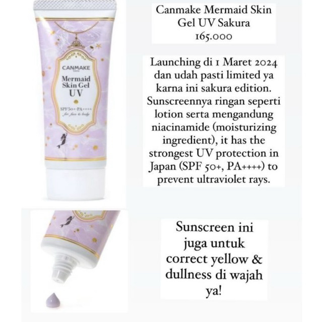 Jual Canmake Mermaid Skin Gel UV Sakura | Shopee Indonesia
