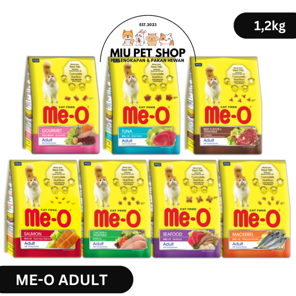 Jual MeO Adult 1,2kg Beef Salmon Mackerel Chicken Seafood Tuna Gourmet ...