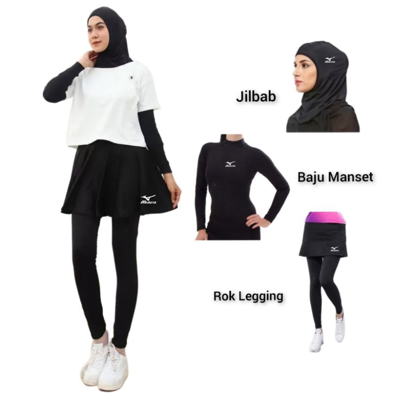 Jual FULL SET OLAHRAGA WANITA BAJU MANSET LENGAN PANJANG CELANA LEGGING ...