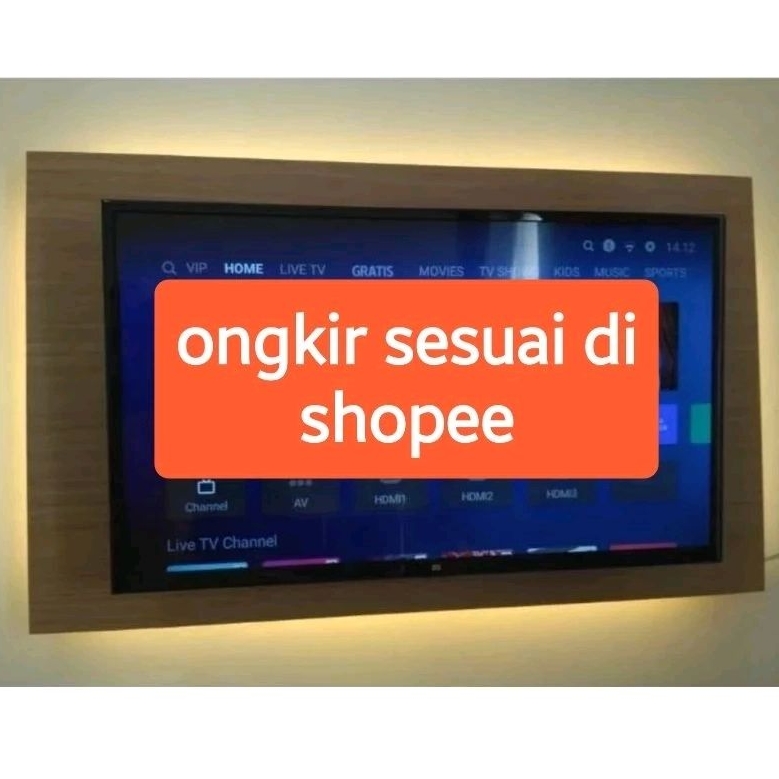 Jual backdrop lampu tv 24-32 " uk p80xt50x5cm include lampu,1stopkontak ...