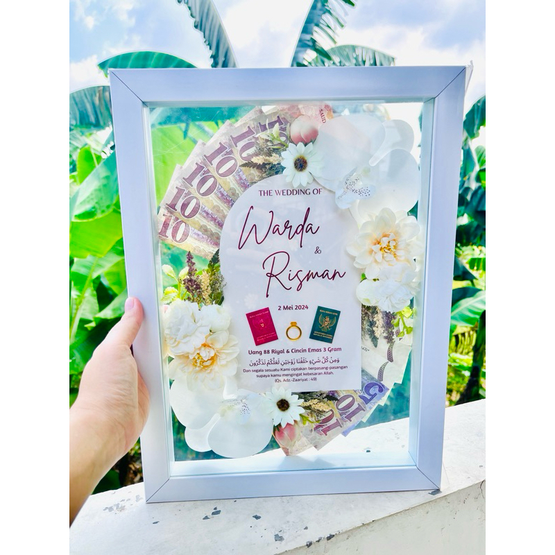 Jual BINGKAI MAHAR PERNIKAHAN MAHAR UANG BINGKAI 3D BINGKAI AKRILIK ...
