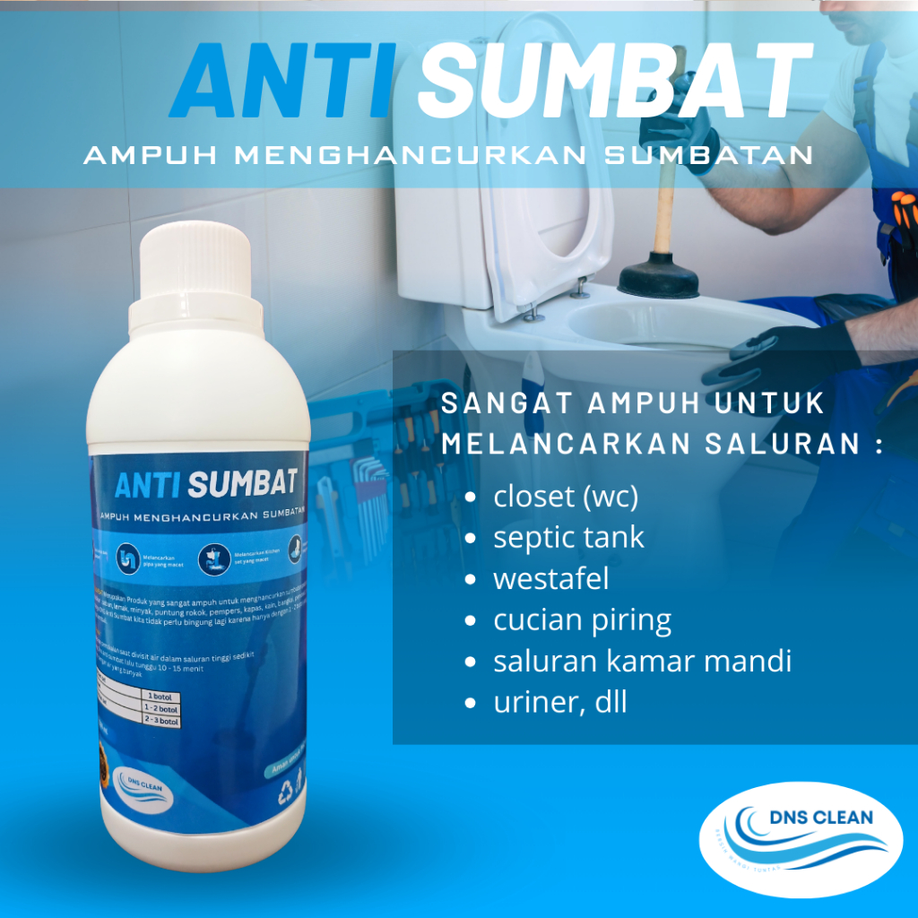 Jual DNS Cairan Anti Sumbat Saluran Air Mampet 500Ml Wasatafel Closet ...