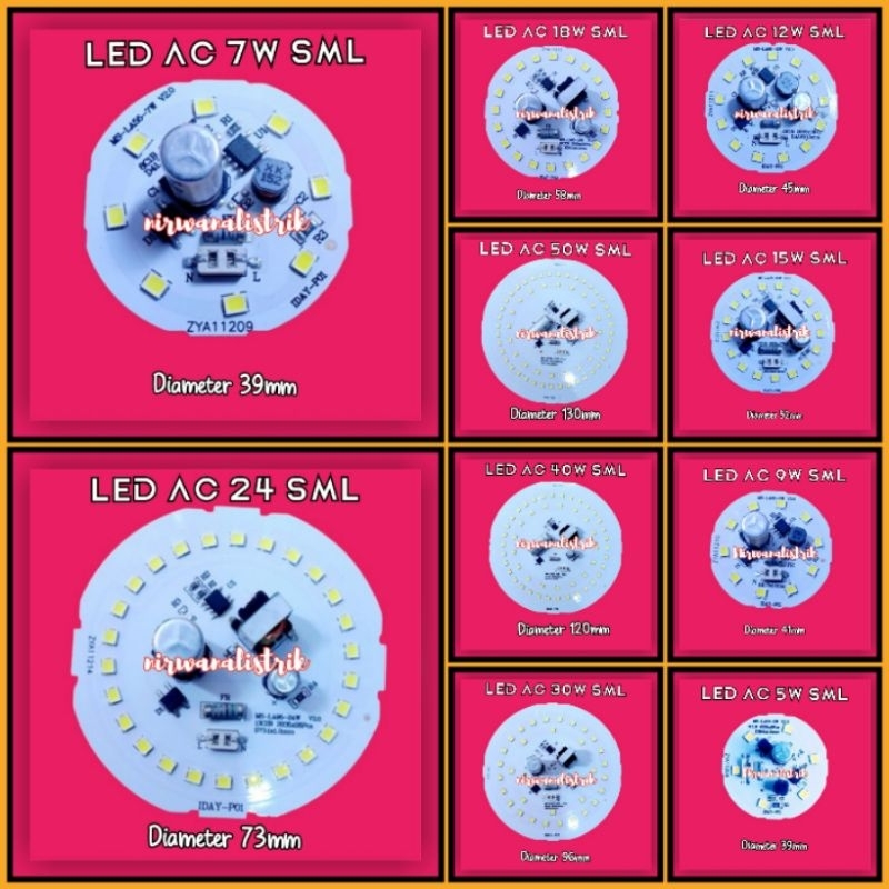 Jual PCB LED AC MSL 5W 7W 9W 12W 15W 18W 24W 30W 40W 50W CAHAYA PUTIH | Shopee Indonesia