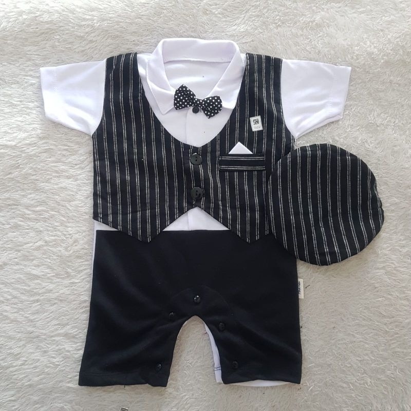 Jual baju Bayi Boy suspender set cowok rompi set | Shopee Indonesia