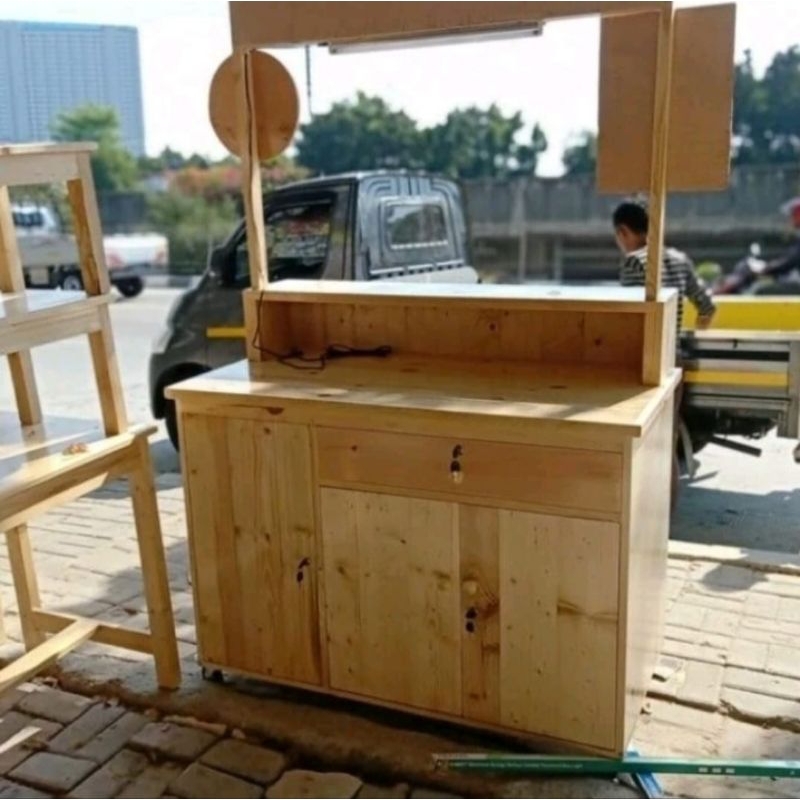 Jual Rombong Kayu Panjang 120 cm | Rombong Kantin | Gerobak Kantin ...