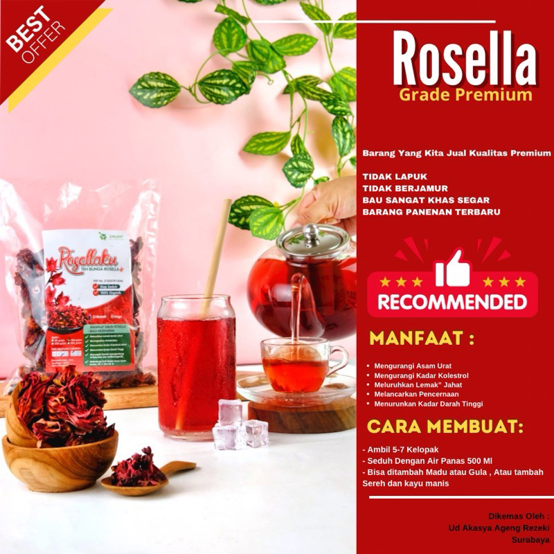Jual teh bunga rosella merah organik tidak lapuk dan berjamur terjamin ...