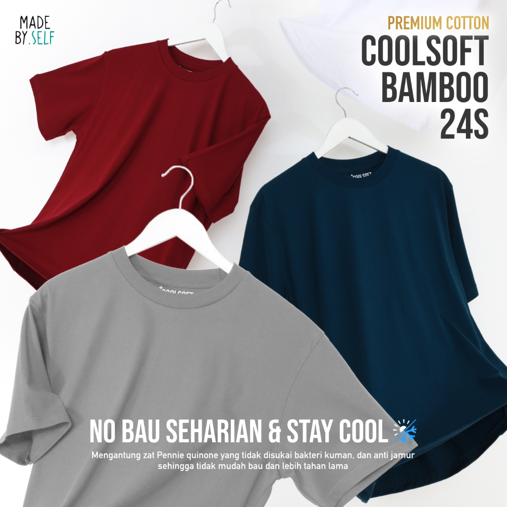 Jual Kaos Coolsoft Katun Bambu Tebal 24S / Cotton Bamboo Kaos Polos ...
