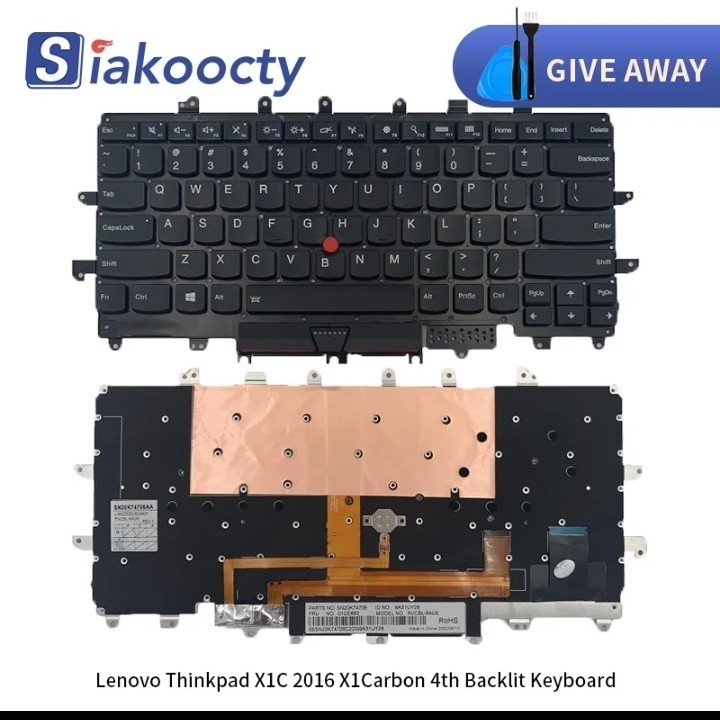 Jual Keyboard Lenovo Carbon X1 Gen 4 4th 4 Gen 20FQ 20FR SN20H34921 ...
