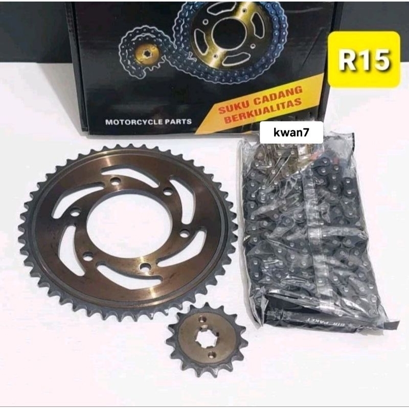 Jual Ger Gear Gir Set Paket YAMAHA R15 R 15 V1 V2 XABRE ( 47T/15T-428H/132L ) SEPUHAN BAJA ...
