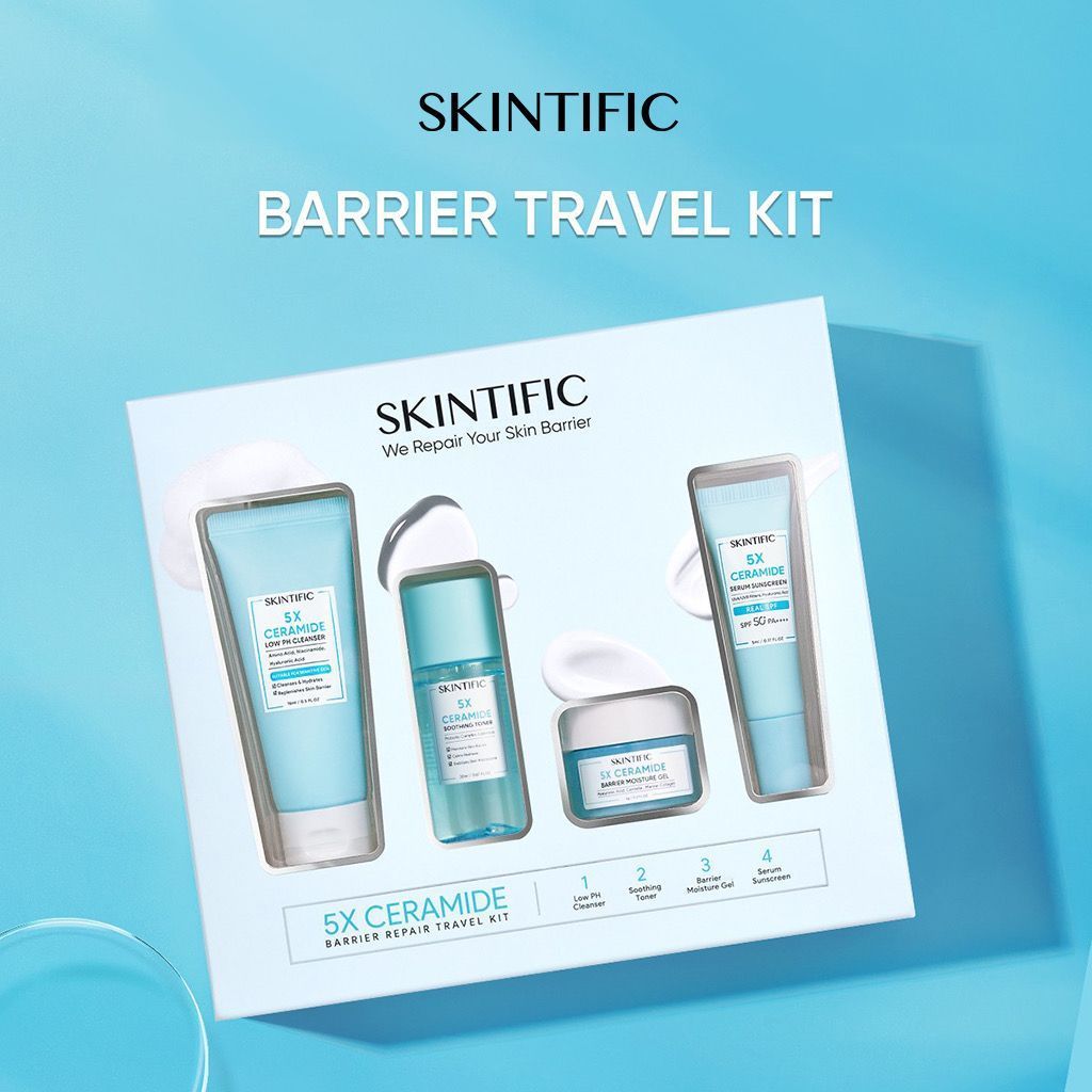 Jual SKINTIFIC BARRIER TRAVEL KIT (BIRU) | Shopee Indonesia