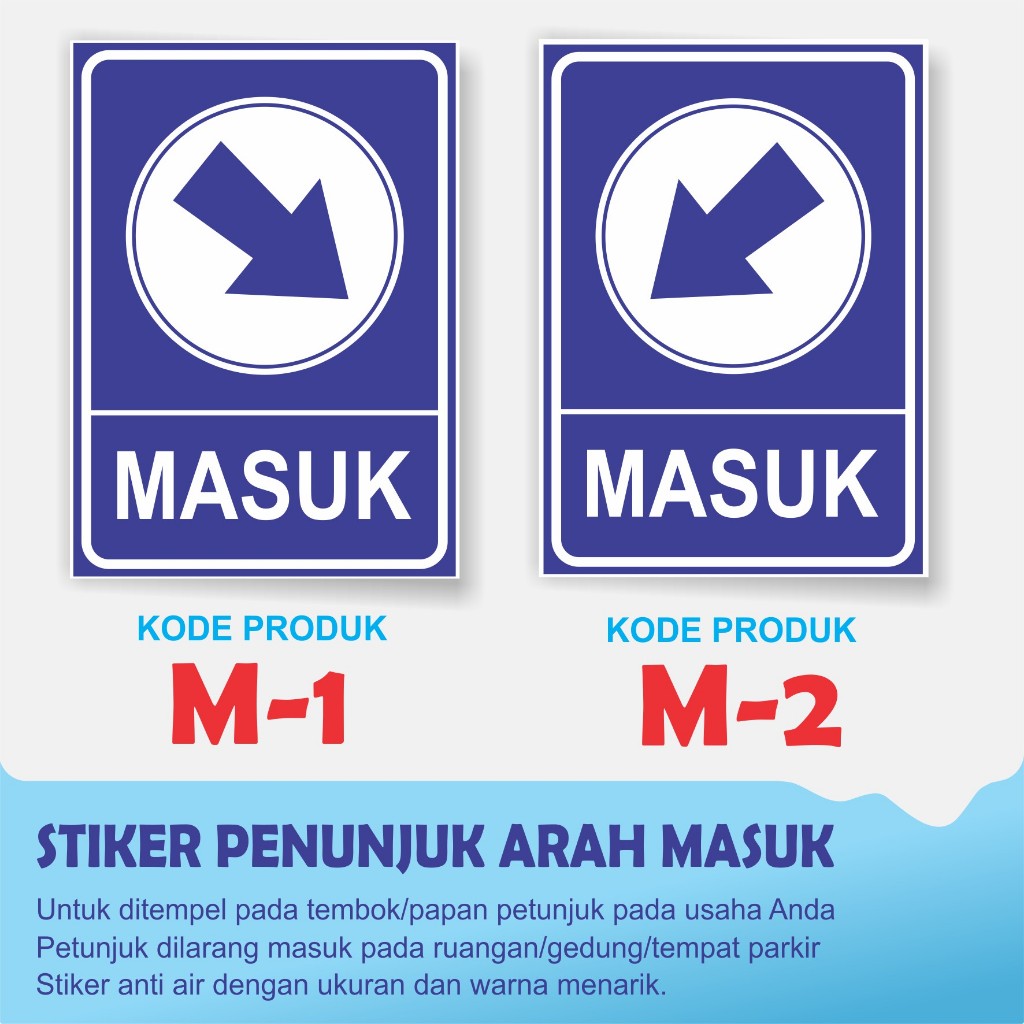 Jual CETAK STIKER RAMBU ARAH MASUK | Shopee Indonesia