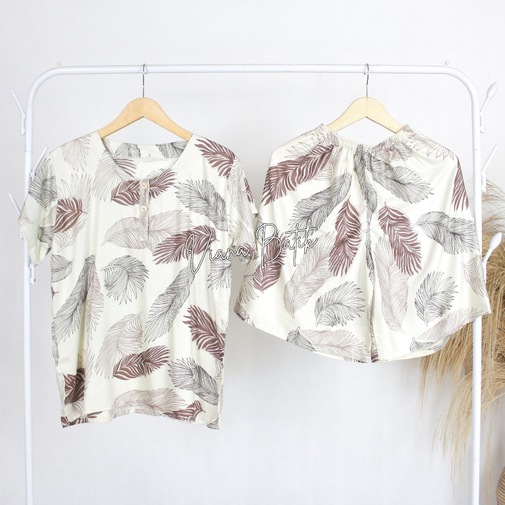 Jual Setelan Baju Tidur Wanita Lengan Pendek Piyama Celana Pendek Motif ...