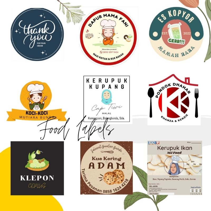 Jual Cetak Stiker dan Label Makanan Bulat Free Custom | Shopee Indonesia