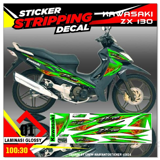 Jual Stiker Striping Decal kawasaki ZX-130 Variasi ARS01Thailook (Semua ...